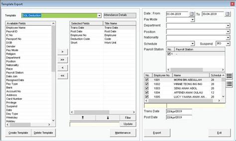 ecotimeprint sql payroll export