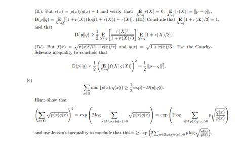Let P Q Be Two Probability Distributions On A Finite Chegg Com