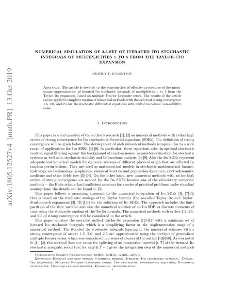 pdf on numerical modeling of the multidimensional dynamic systems