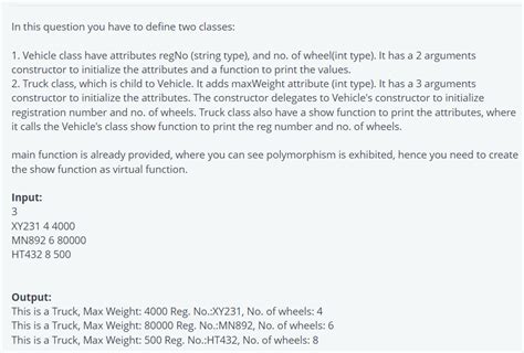 Solved In This Question You Have To Define Two Classes 1