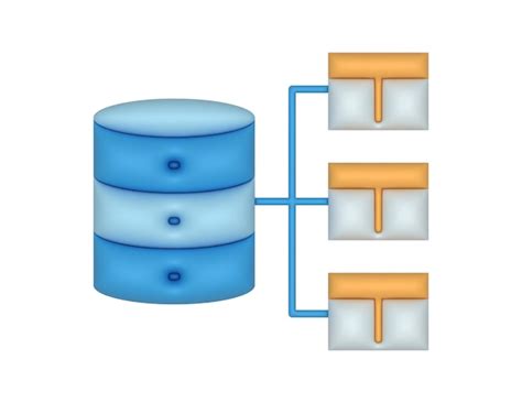 premium vector 3d blue database server data tables