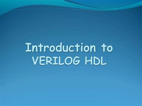 verilog hdl ppt programming languages computing