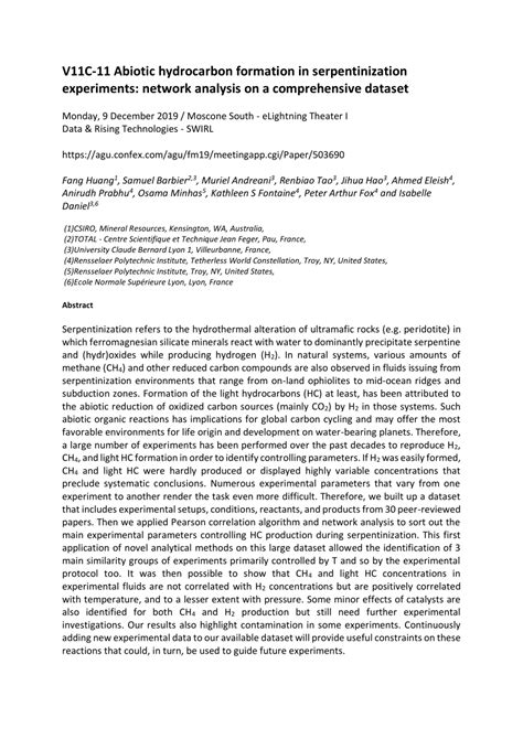 Pdf Abiotic Hydrocarbon Formation In Serpentinization Experiments Network Analysis On A