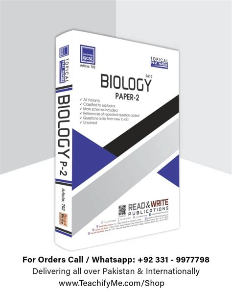 Cambridge Igcse Biology 0610 Paper 2 Topical Past Papers With Mark Schemes 702 Read And