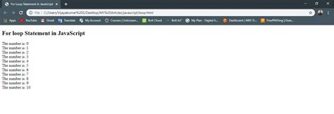 Looping Statements In Javascript