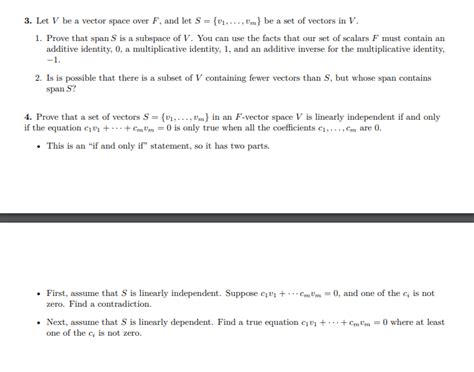 Solved Let V Be A Vector Space Over F And Let Chegg Com