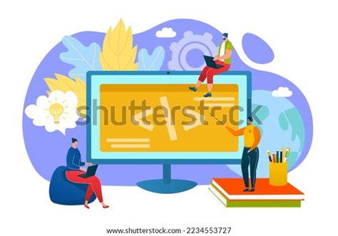 Programming Education Coding Scrum Team Concept Stock Vector Royalty Free 2234553727