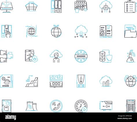 Cloud Retention Linear Icons Set Archiving Backup Compliance Data Deduplication Disaster