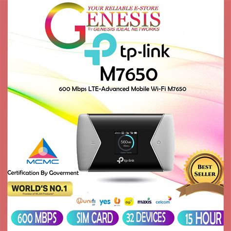 PORTABLE 4G SIM MIFI BROADBAND TP LINK M7650 PREMIUM 4G LTE ADVANCED CAT 11 AC1200 MOBILE WI