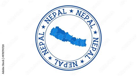 Nepal Intro Badge With The Circular Name And Map Of Country Nepal