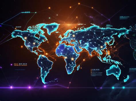 Premium Ai Image Futuristic Blockchain Technology Hud Background