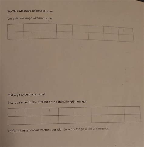 Solved Hamming Code Message To Be Sent 1011