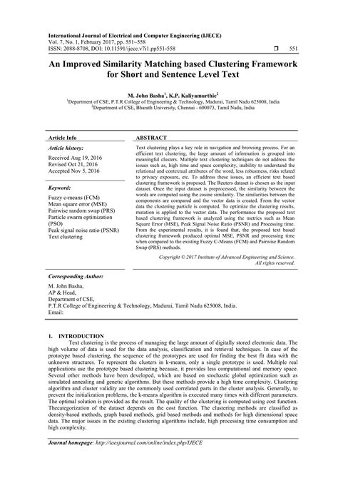 An Improved Similarity Matching Based Clustering Framework For Short