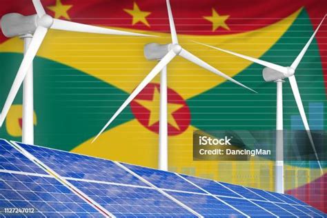 그레나다 태양 그리고 풍력 에너지 디지털 그래프 개념현대 자연 에너지 산업 그림 3 차원 일러스트 레이 션 0명에 대한 스톡 사진 및 기타 이미지 Istock