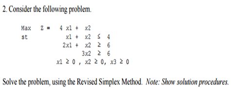 Solved Consider The Following Problem Solve The Problem Chegg