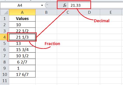 fractions in excel precision in calculation free online tutorial library