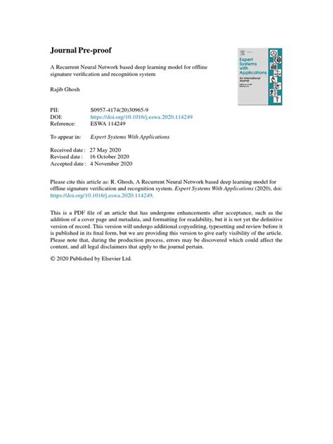 A Recurrent Neural Network Based Deep Learning Model For Offline Pdf