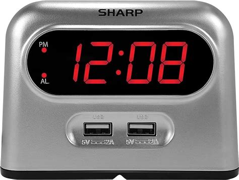 Amazon Com Sharp Digital Alarm Clock With Ultra Fast Charging USB Quick Charge Ports Twice