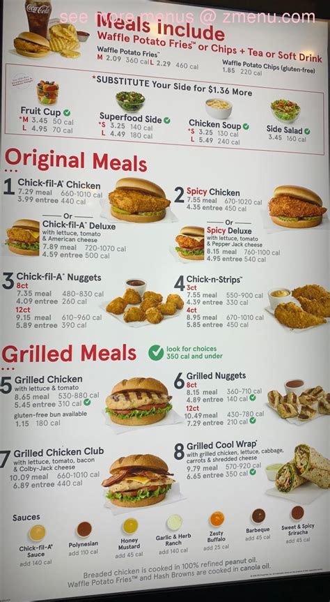 Chick Chick Fil A Menu