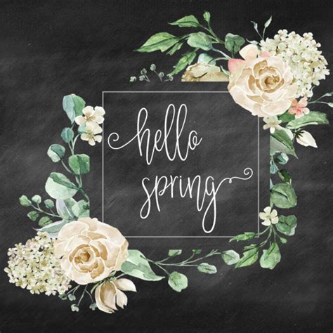 Printable Hello Spring Flowers Animated Blossom Flowers Hello Spring