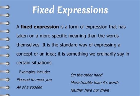 Fixed Expressions Langports