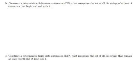 Solved B Construct A Deterministic Finite State Automaton