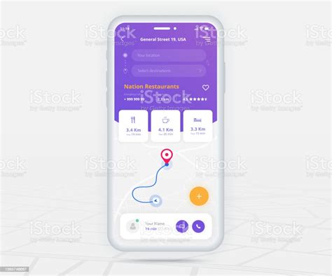 지도 Gps 네비게이션 앱 Ux Ui 개념 모바일지도 응용 프로그램 스마트 폰 앱 검색지도 탐색 기술지도 도시 네비게이션지도 도시 거리 Gps 추적 위치 추적기 벡터