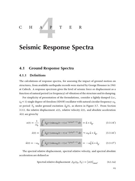4 Seismic Response Spectra Pdf Applied And Interdisciplinary Physics Physical Phenomena