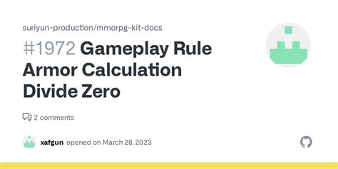 Gameplay Rule Armor Calculation Divide Zero · Issue 1972 · Suriyun Production Mmorpg Kit Docs