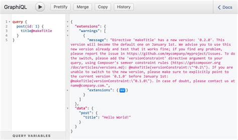 strategies for versioning fields and directives gato graphql for