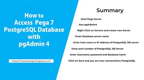 How To Access Pega 7 Postgresql Db With Pgadmin 4 Pega Tutorial