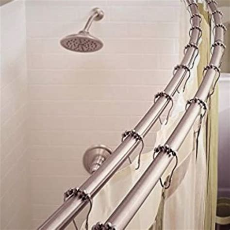 Arista Dual Shower Rod 60 In To 72 In Brushed Nickel Fixed Double Curve