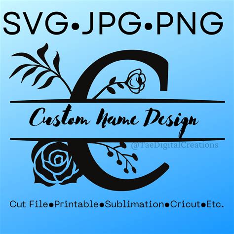 custom name svg custom name cut file custom name etsy