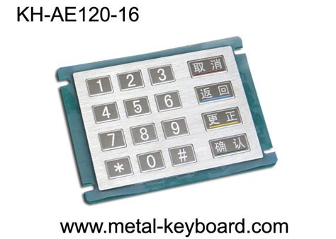 16 Keys Stainless Steel Metal Numeric Keypad In 4x4 Matrix Vandal Proof