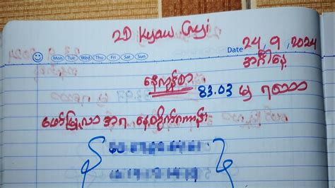 2dkyawgyi 24 9 2024 နေကုန်စာ အဆင်ပြေကြပါစေ။ 2d 2d3d 2dmyanmar 2dlive Youtube