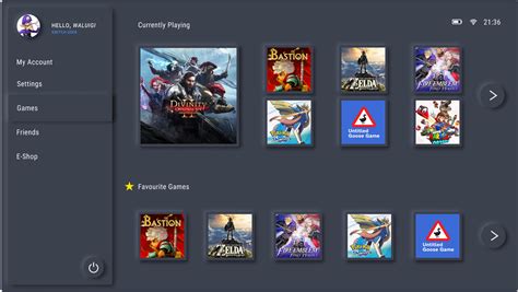 Nintendo Switch Ui Design On Behance