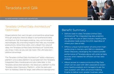 Teradata And Qlik