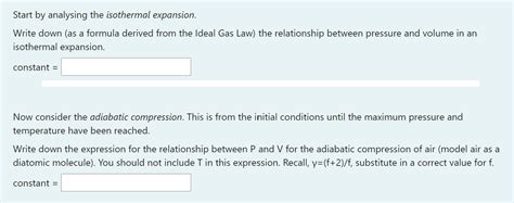 Solved Start By Analysing The Isothermal Expansion Write