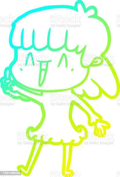 만화 여자의 차가운 그라데이션 선 그리기 귀여운에 대한 스톡 벡터 아트 및 기타 이미지 귀여운 그라데이션 낙서 드로잉 Istock