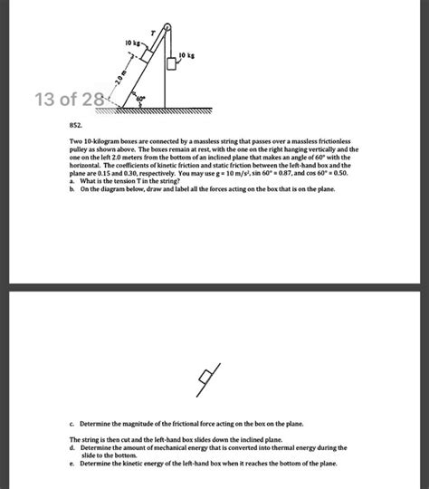 Solved Text 852 Two 10 Kilogram Boxes Are Connected By A Massless