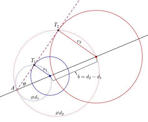 Geometry Common Tangent To Two Circles Mathematics Stack Exchange