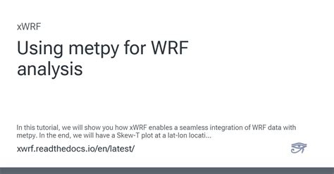 Using Metpy For Wrf Analysis