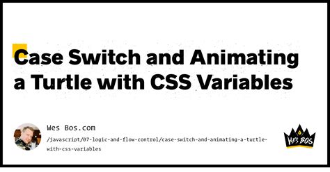 Case Switch And Animating A Turtle With Css Variables Wes Bos