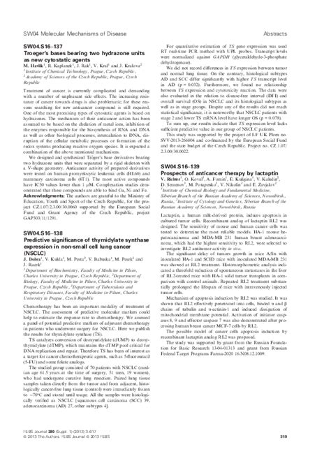 Pdf Predictive Significance Of Thymidylate Synthase Expression In Non Small Cell Lung Cancer
