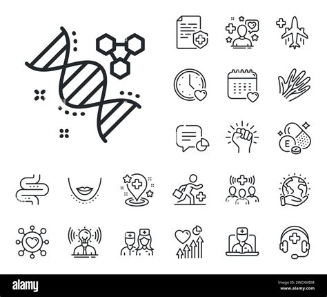 Chemistry Dna Line Icon Laboratory Analysis Sign Online Doctor Patient And Medicine Vector