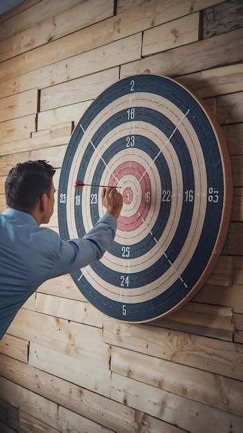 Man Throwing Dart Board Target Business Concept Investment Success Goal Point Strategy Dart