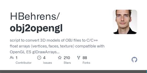 Github Hbehrensobj2opengl Script To Convert 3d Models Of Obj Files To Cc Float Arrays