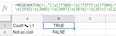 Using Regex To See Whether A Cell Contains An Emoji In Google Sheets Stack Overflow