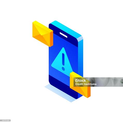 경고 메시지 등각 투영 아이콘과 3 차원 디자인의 벡터 그림입니다 3차원 형태에 대한 스톡 벡터 아트 및 기타 이미지 3차원 형태 가상현실 개발 Istock