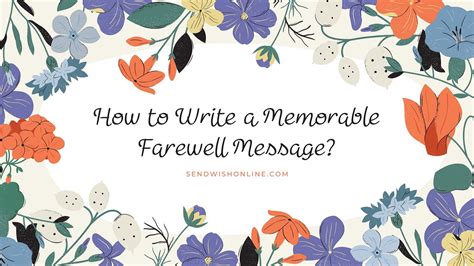 Farewell And Best Wishes